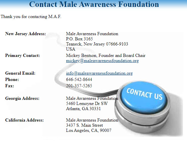Contact – Male Awareness Foundation